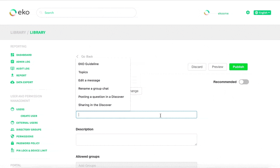 Eko | Admin Quick Start Guide
